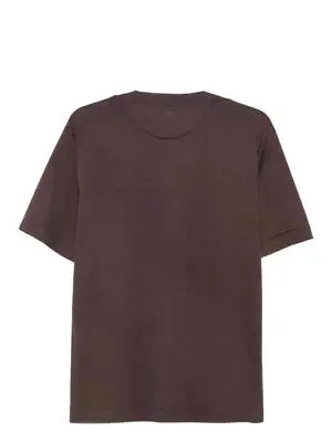 Eleventy Logo-embroidery T-shirt - Brown