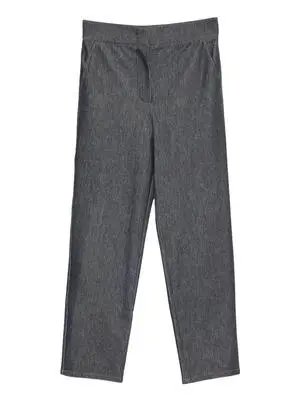 Max Mara Elasticated Waistband Logo Patch Trousers - Blue