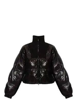 DIESEL® High-neck Puffer Jacket With Glossy Finish - Black