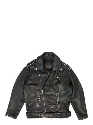 HTC LOS ANGELES Kurt Studded Leather Jacket - Black