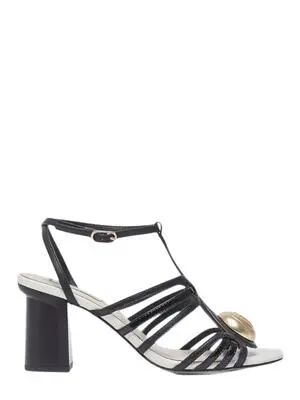 Liu Jo Logo Plaque Caged Sandals - Black