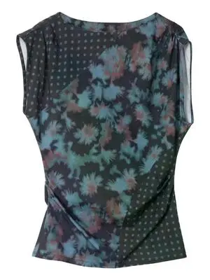3.1 Phillip Lim Draped Cap Sleeve Top - Black