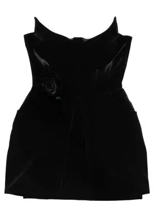 ADAMARIS Strapless Sweetheart Rose Detail Mini Dress - Black
