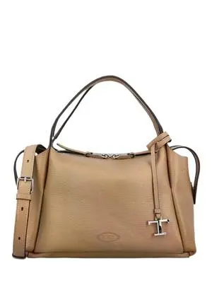 TOD'S Tod's Timeless Pebbled Leather Tote Bag Neutrals
