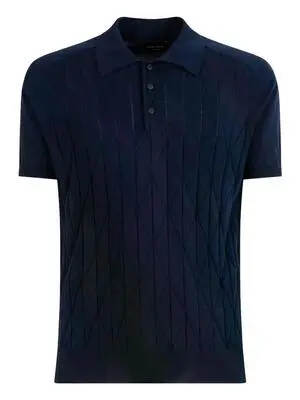 ROBERTO COLLINA Diamond-pattern Polo Shirt