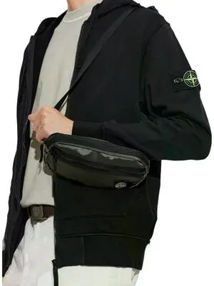 Stone Island Logo Patch Belt Bag - Green