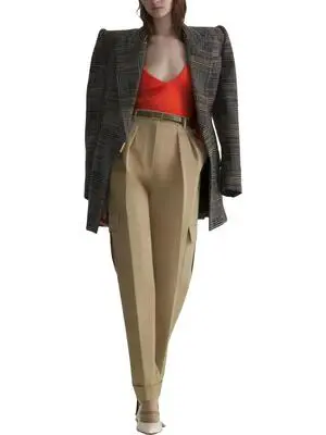 MUGLER Cashmere V-neck Knit Top - Red
