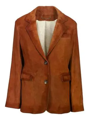 GOLDEN GOOSE Suede Single-breasted Blazer - Brown