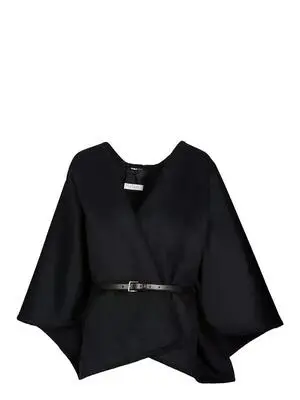 Max Mara Belted Wool Cape - Black
