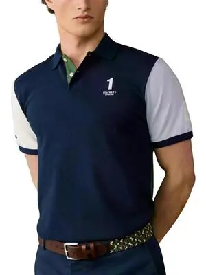 HACKETT LONDON Heritage Colour-block Polo Shirt - Blue