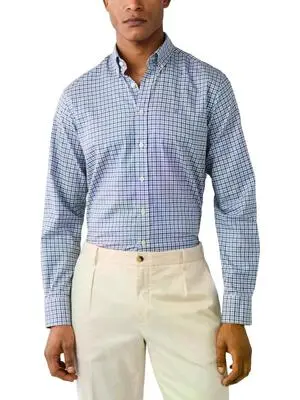 HACKETT LONDON Gingham Brompton-collar Shirt - Blue