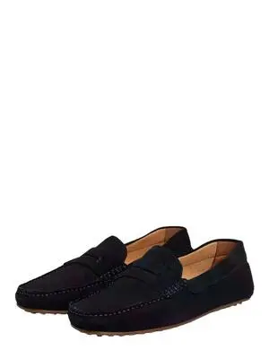 HACKETT LONDON Suede Driver Loafers - Blue