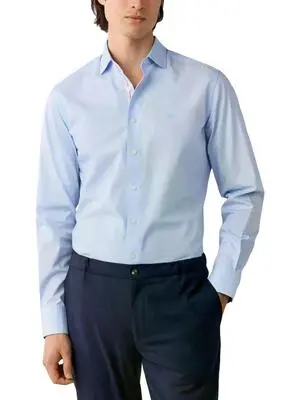 HACKETT LONDON Hairline-stripe Tailored-fit Shirt - Blue