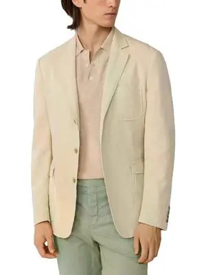 HACKETT LONDON Patch-pocket Single-breasted Blazer - Neutrals