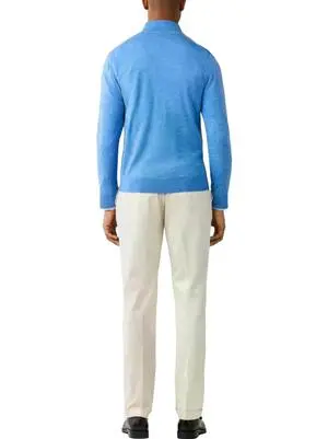 HACKETT LONDON Merino Wool Quarter-zip Sweater - Blue