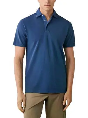 HACKETT LONDON Garment-dyed Piqué Polo Shirt - Blue