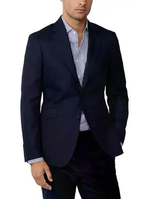 HACKETT LONDON Hopsack-weave Notch-lapel Blazer - Blue