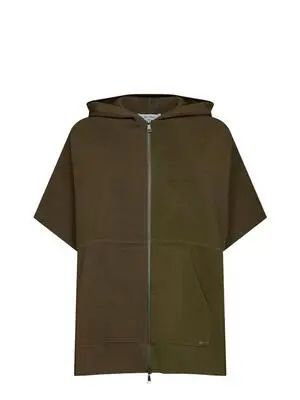 Max Mara Milano-knit Short-sleeve Hoodie - Brown