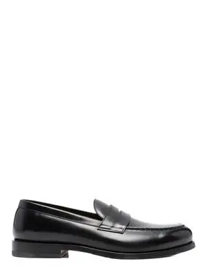 HENDERSON BARACCO Leather Penny Loafers - Black