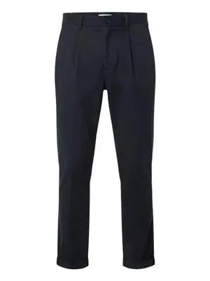 CELLAR DOOR Pleated Detail Turn-up Trousers - Blue
