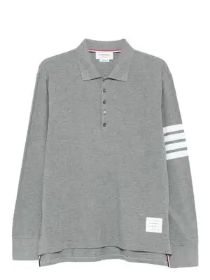Thom Browne Long-sleeved Polo Shirt - Grey