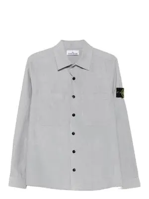 Stone Island Corduroy Compass-patch Shirt - Grey
