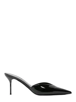 Paris Texas Patent Leather Pointed Toe Mules - Black