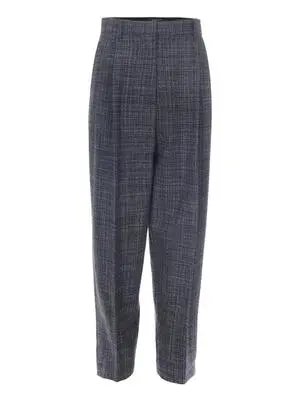 Fabiana Filippi Bouclé-effect Pressed-crease Trousers - Blue