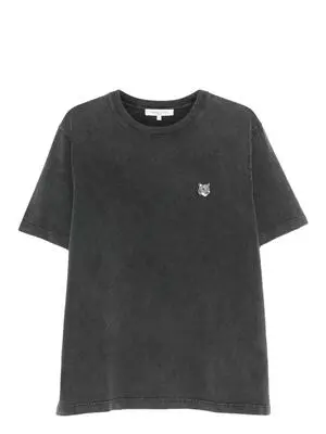 Maison Kitsuné Faded-effect Fox Head T-shirt - Grey