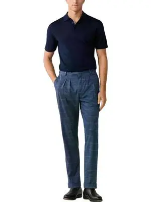HACKETT LONDON Short-sleeve Knit Polo Shirt - Blue