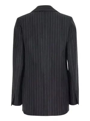 SEMICOUTURE Pinstripe-pattern Single-breasted Jacket - Grey