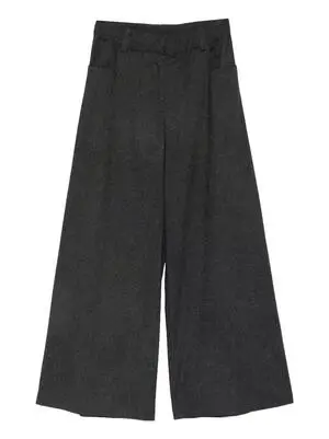ALYSI Charcoal Melange Effect Palazzo Pants - Grey