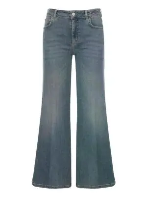 Marella Wide-leg Faded Jeans - Blue