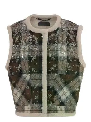 Stella McCartney Embellished Check Vest - Brown