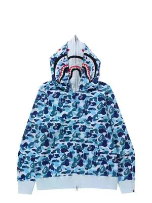A BATHING APE Full-zip Camouflage Hoodie - Blue