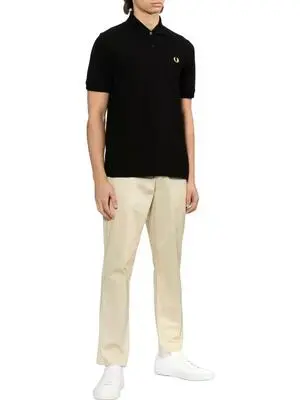 Fred Perry Logo-embroidered Polo Shirt - Black