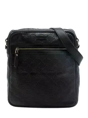 Gucci Embossed Leather Crossbody Bag - Black
