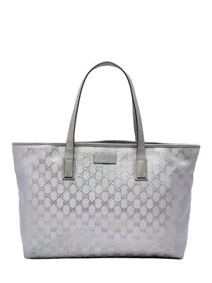 Gucci Gucci GG Imprimé Medium Tote Bag Silver