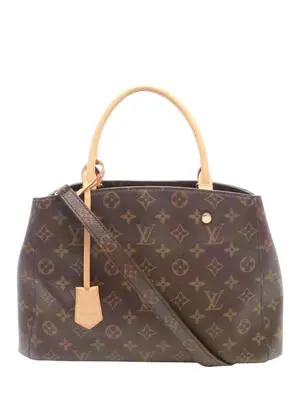 LOUIS VUITTON Monogram Montaigne Mm Satchel - Brown