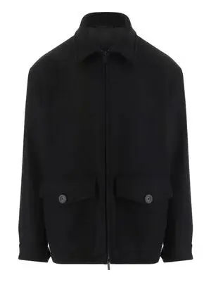 Giorgio Armani Zip-up Short Coat - Black