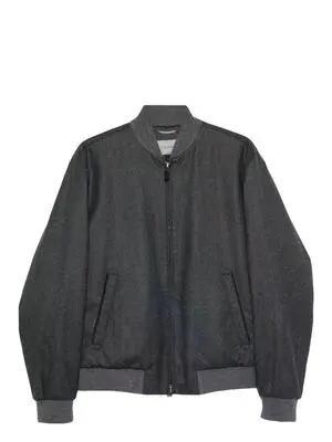 Canali Wool Zip-up Jacket - Grey