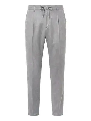 Peserico Melange Effect Drawstring-waist Pleated Trousers - Grey