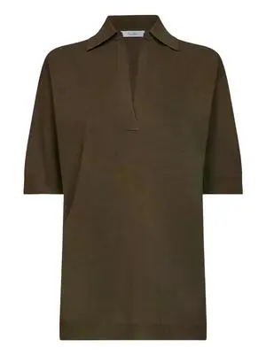 Max Mara Milano Knit Polo-collar Top - Brown