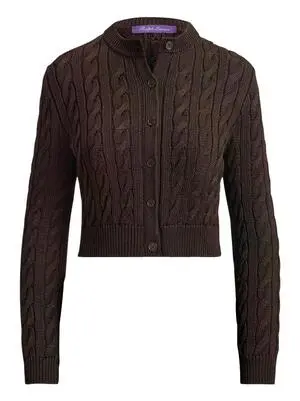 Ralph Lauren Cable-knit Cropped Cardigan - Brown