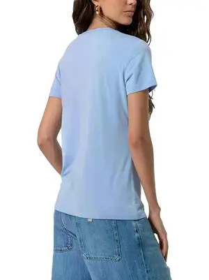 FRACOMINA Rhinestone Embellished Pearl Detail T-shirt - Blue