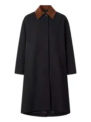 RÓHE Suede-collar Coat - Blue