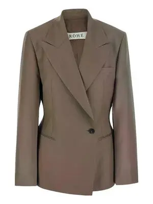 RÓHE Peak-lapel Single-breasted Blazer - Brown