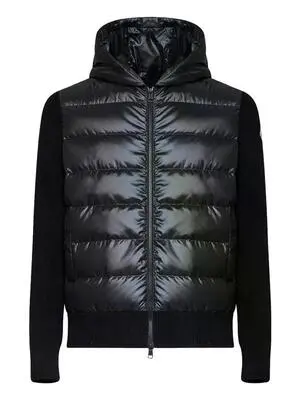 Moncler Quilted-panel Hooded Jacket - Black