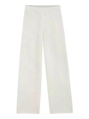 BOSS Crochet-knit Wide-leg Trousers - Neutrals