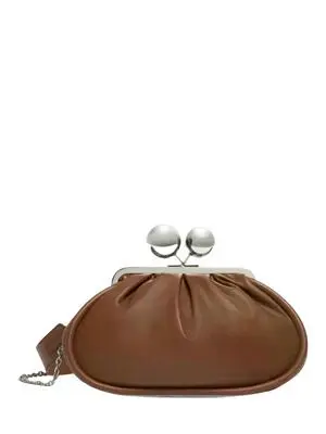 Max Mara Medium Pasticcino Sphere-clasp Leather Clutch Bag - Brown